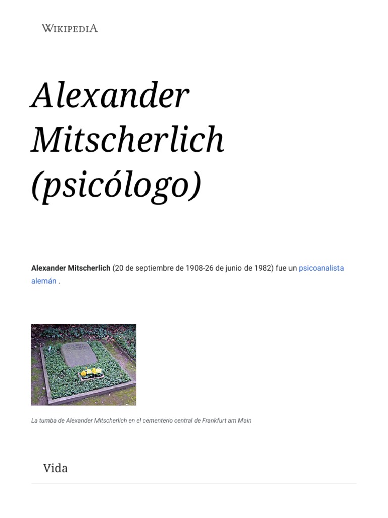 Alexander Mitscherlich (Psicólogo) | PDF | Alemania nazi
