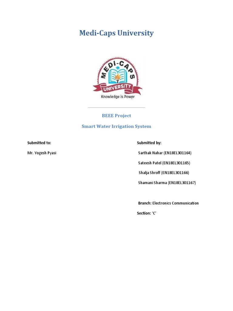 Smart Water Irrigation System Project | PDF | Rectifier | Direct Current