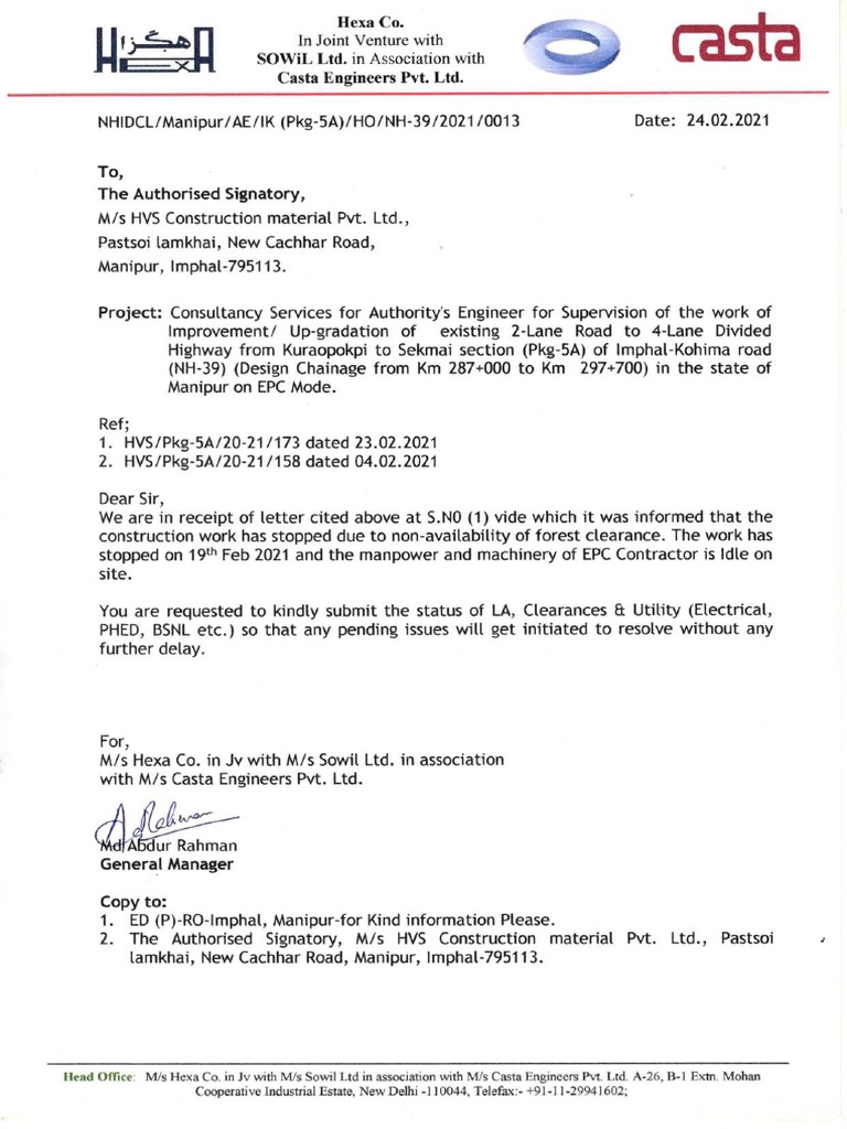 Manipur Letter No 0013 | PDF