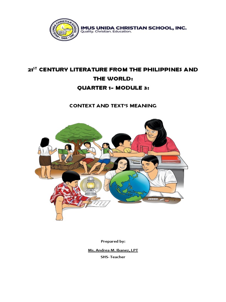 1st Quarter-Module 3-21st Century Literature From The Philippines and ...