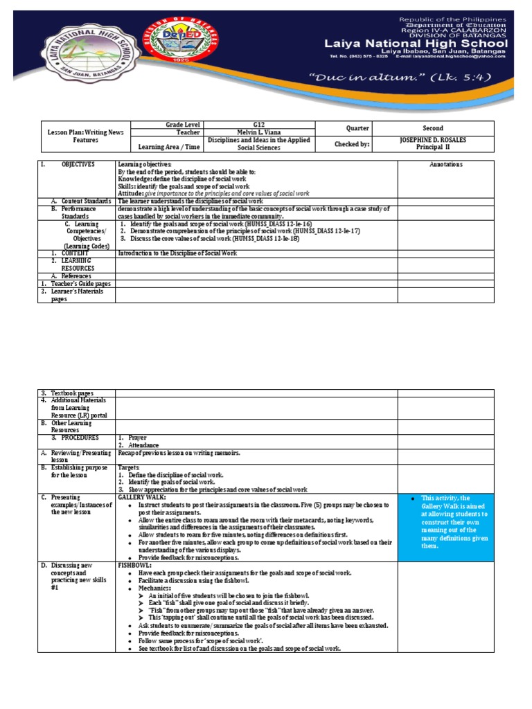 Demonstration Teaching Plan Diass | PDF | Learning | Teachers