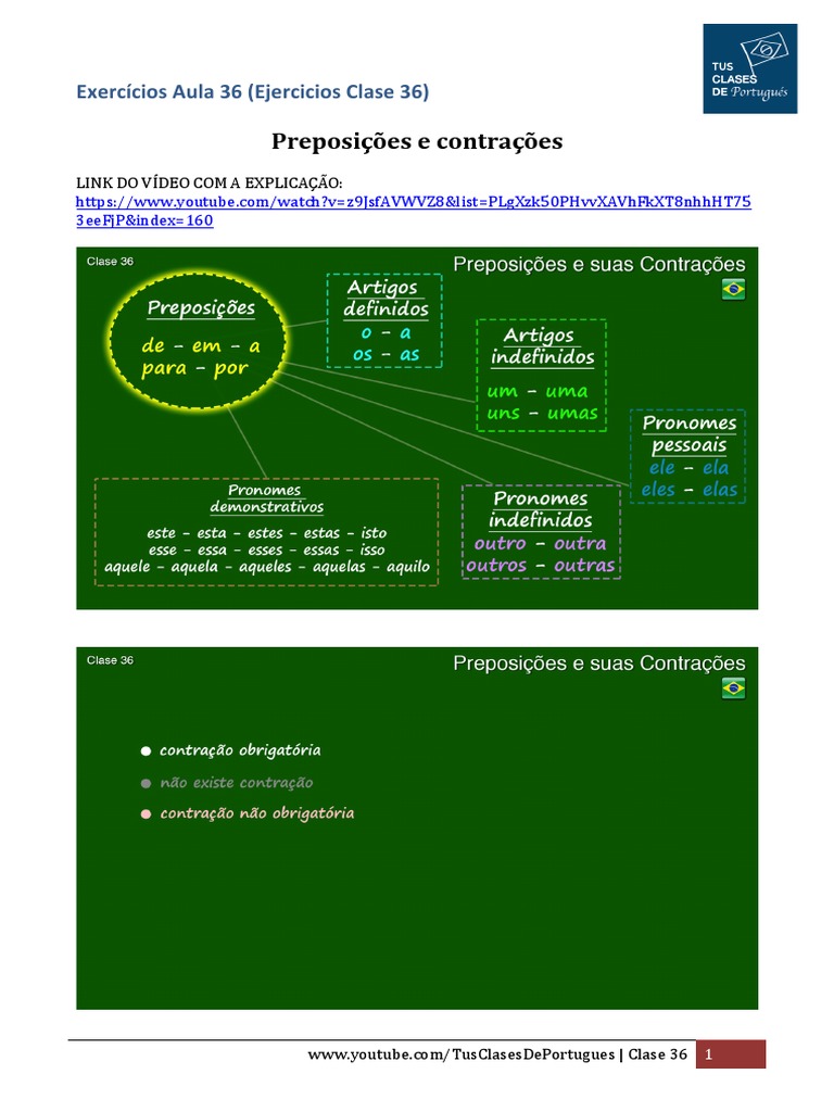 Exercícios de Preposições em Português | PDF