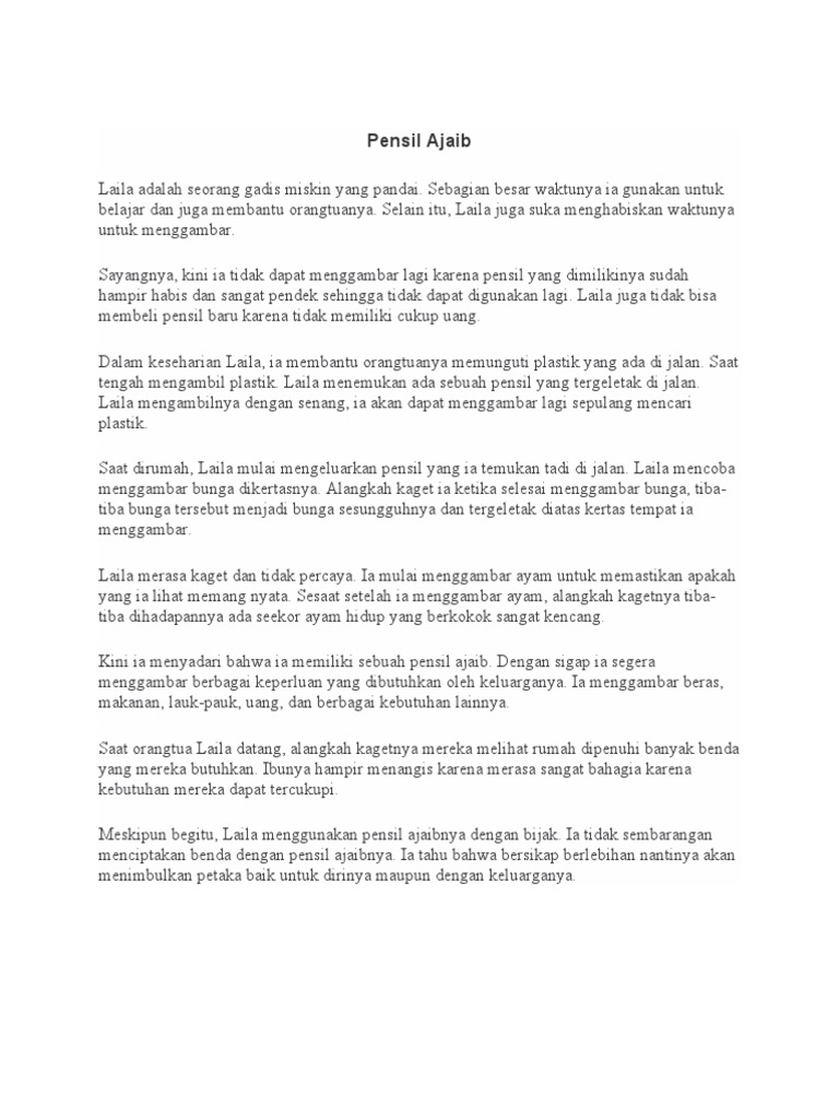 Pensil Ajaib Laila: Keajaiban dan Kebijaksanaan | PDF