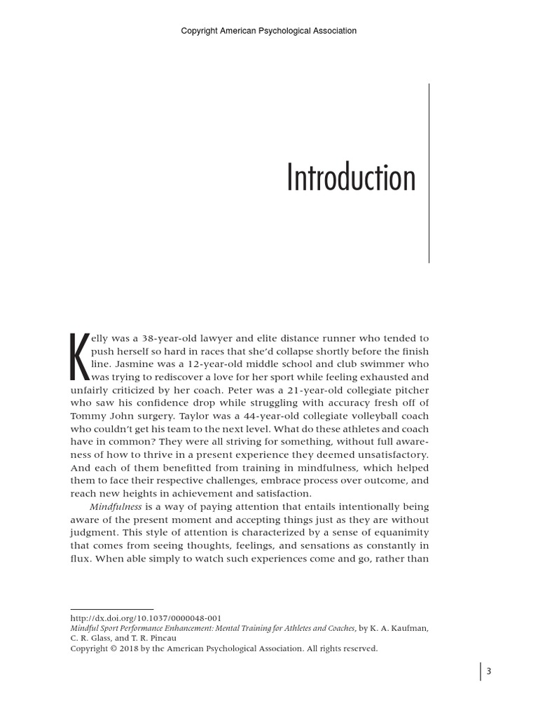 Mindful Sport Performance Enhancement Intro Sample 1 | PDF ...