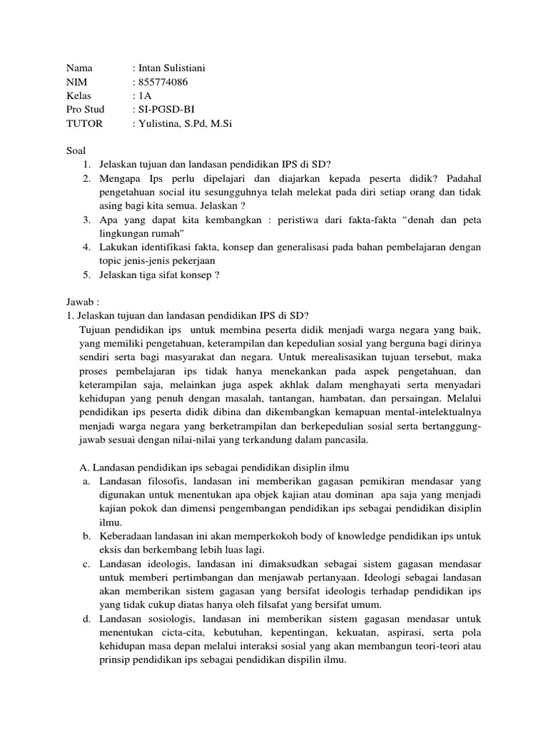 Tugas Tutorial Ips INTAN SULISTIANI | PDF