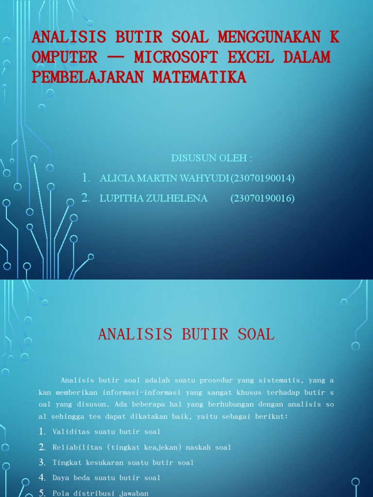 Analisis Butir Soal Menggunakan Microsoft Excel Dalam Pembelajaran | PDF