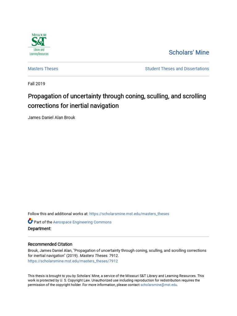 Propagation of Uncertainty Through Coning Sculling and Scrollin | PDF ...