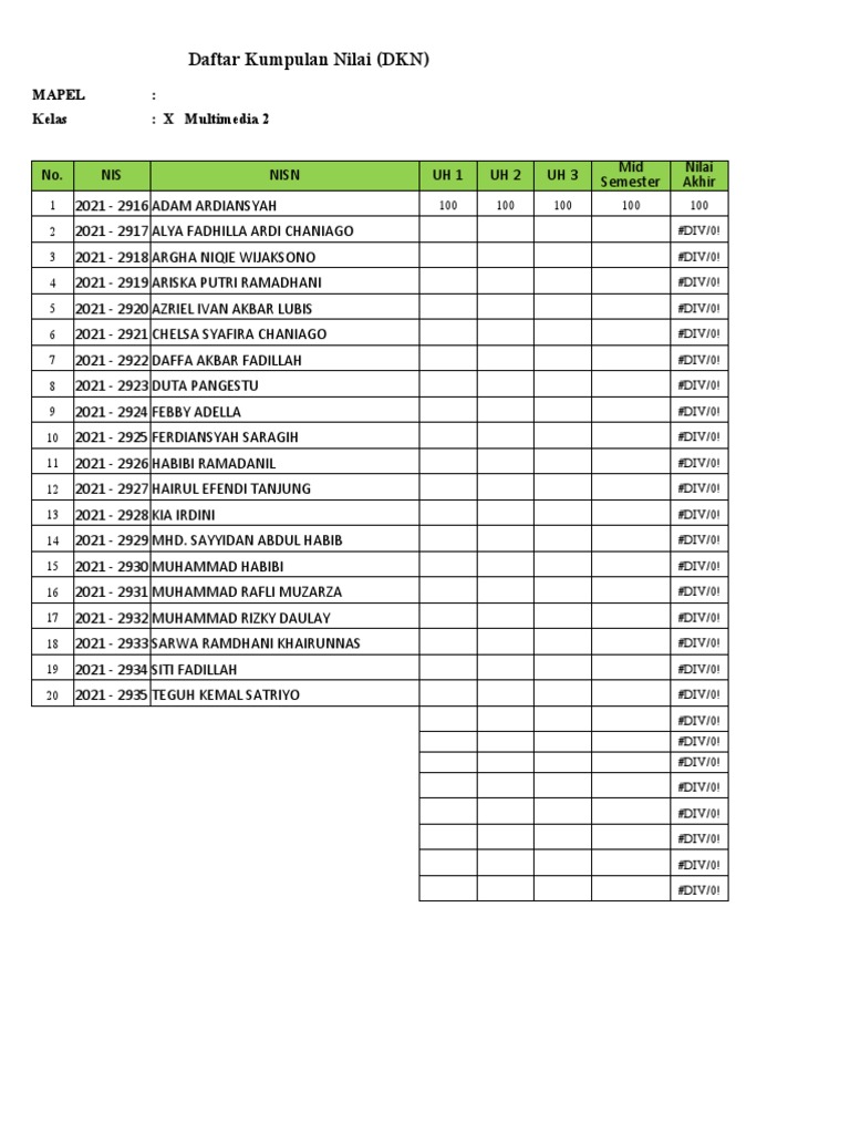DKN Mid Sem 1-KELAS X TP. 2021-2022 | PDF