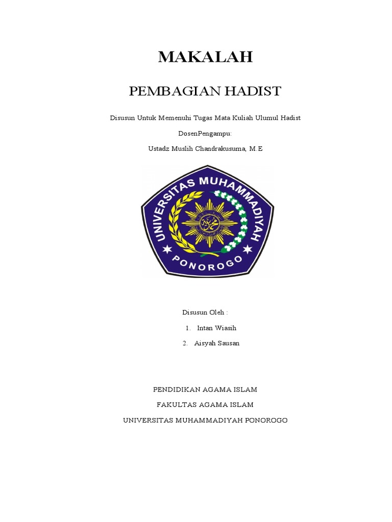MAKALAH Ulumul Hadist | PDF