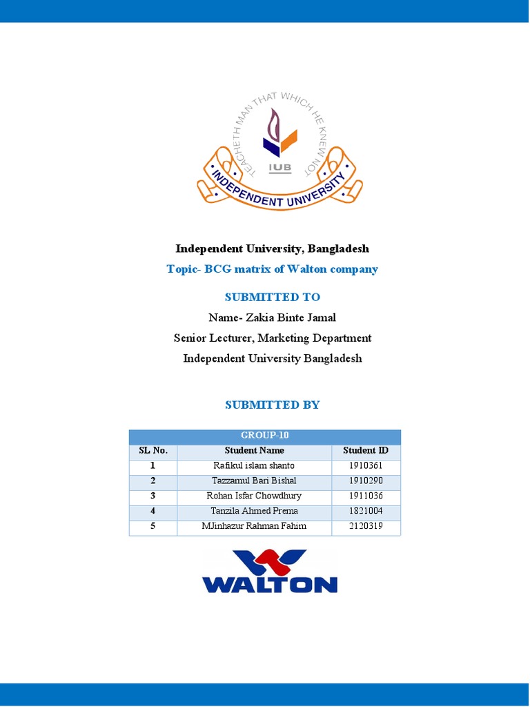 Walton Company Group 10 | PDF | Home Appliance | Economies
