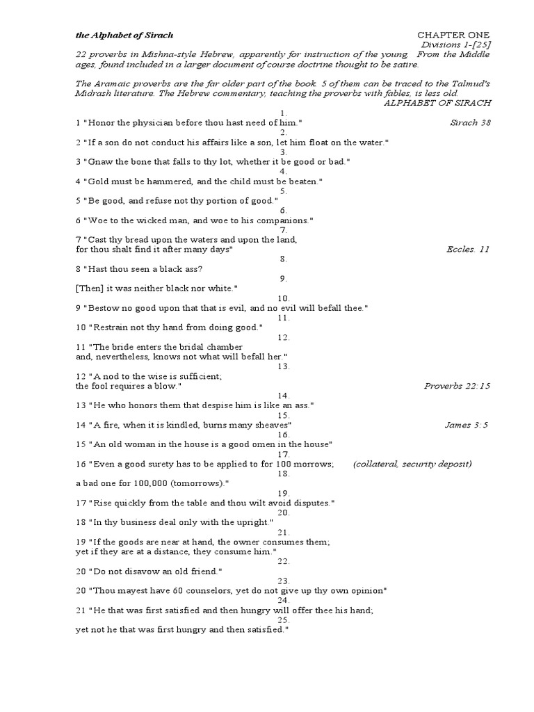 The Alphabet of Sirach | PDF | Lilith | Adam