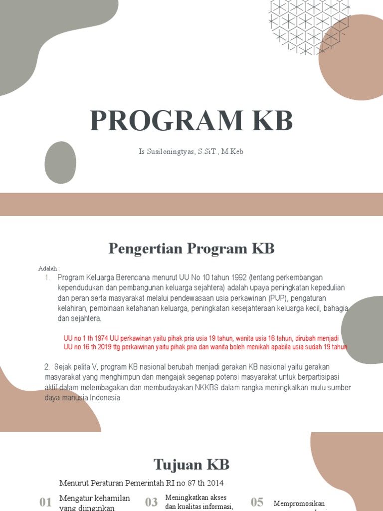Program KB (Konsep Dasar KB) | PDF | Pengembangan Diri | Gaya Hidup