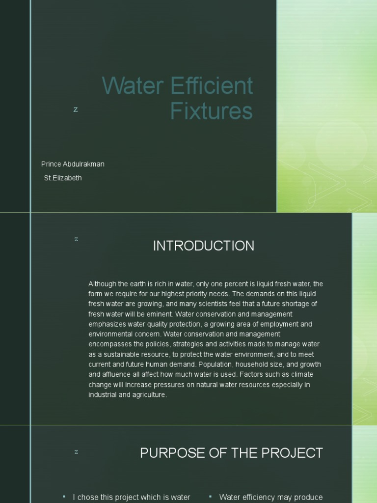 Water Efficient Fixtures 0 | PDF | Water | Water Conservation