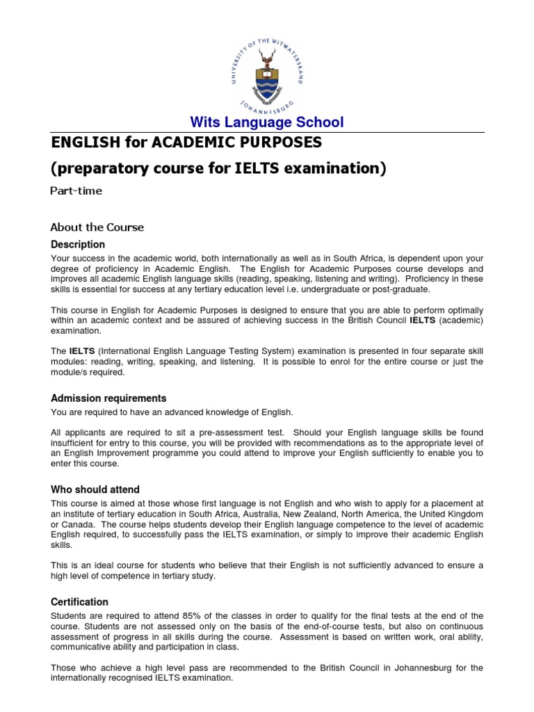 IELTS Course Outline 2010 | PDF | International English Language ...