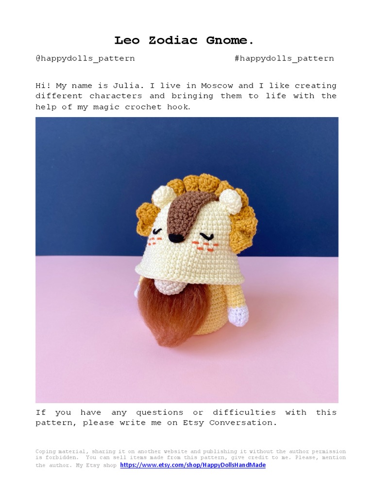 Gnom Lev | PDF | Crochet | Embroidery