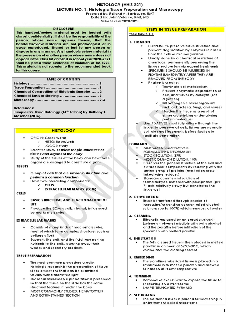 Preparing Tissue for Microscopic Examination: A Guide to the Key Steps ...