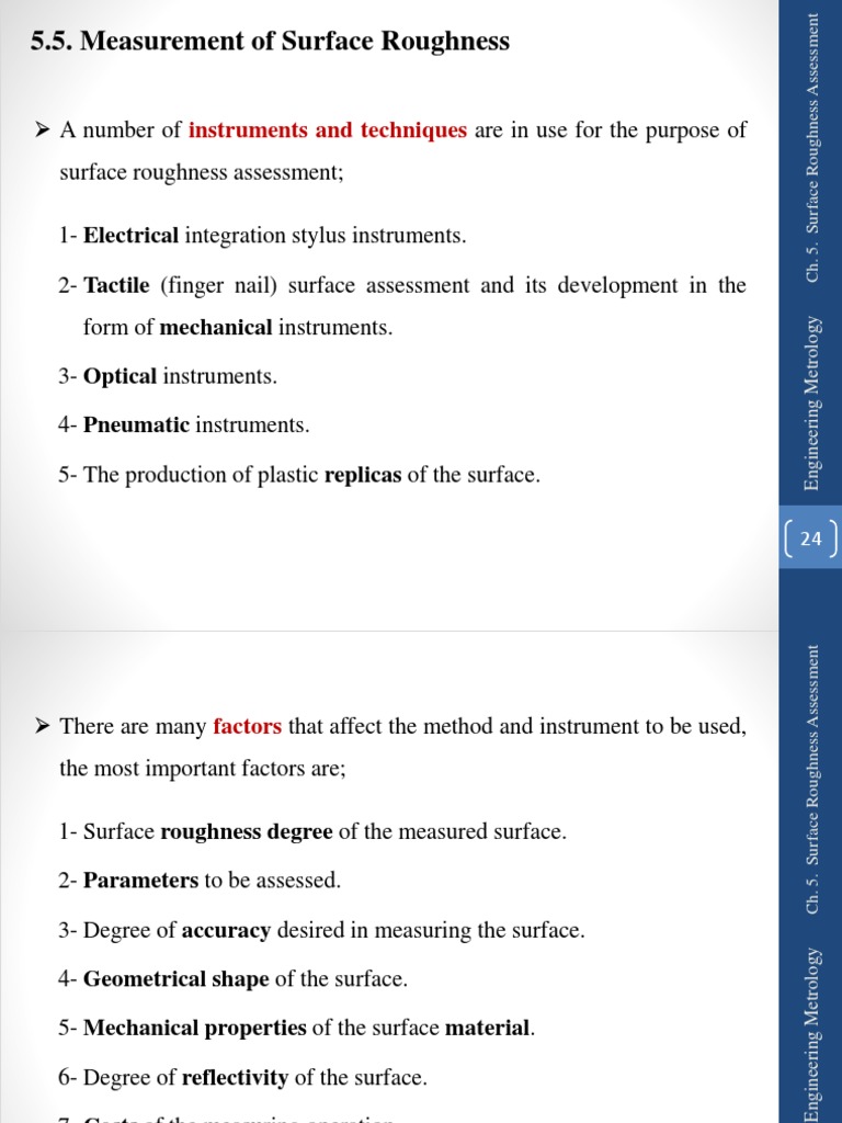 CH 5 - Surface Roughness Assessment-P2 | PDF | Surface Roughness ...