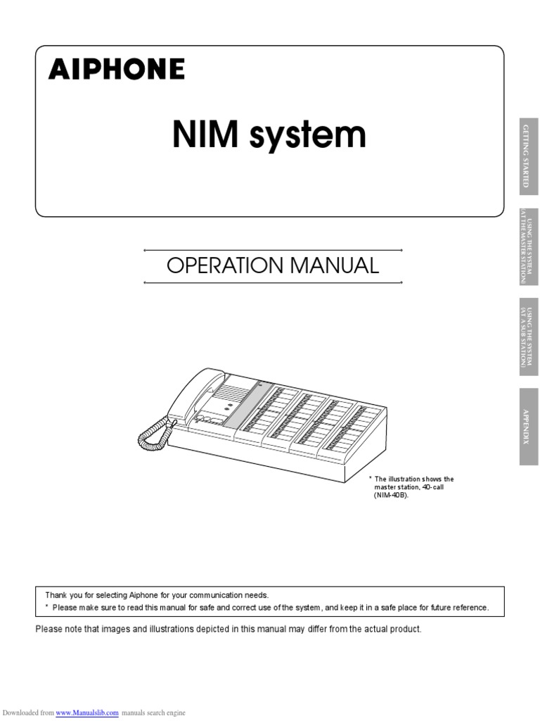 Nim System Operation Manual Getting Started And Using The Master And