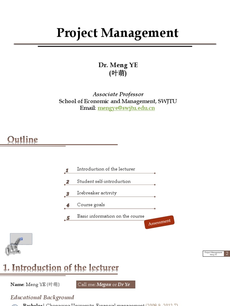 Project Management: Dr. Meng YE (叶萌) | Descargar gratis PDF | Project ...