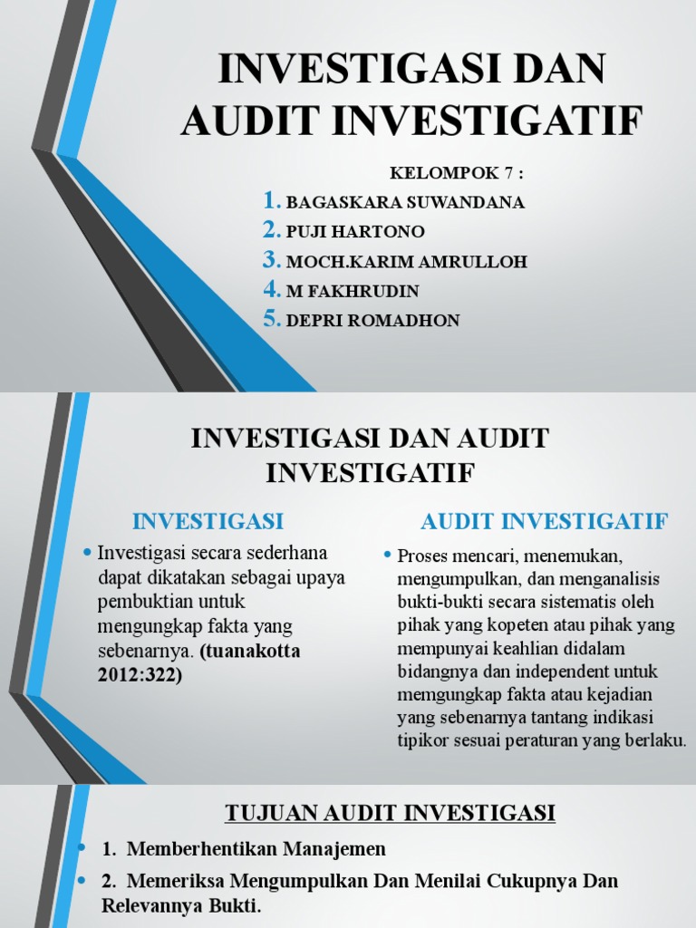 Kel.7 Investigasi Dan Audit Investigatif | PDF | Bisnis | Ilmu Sosial