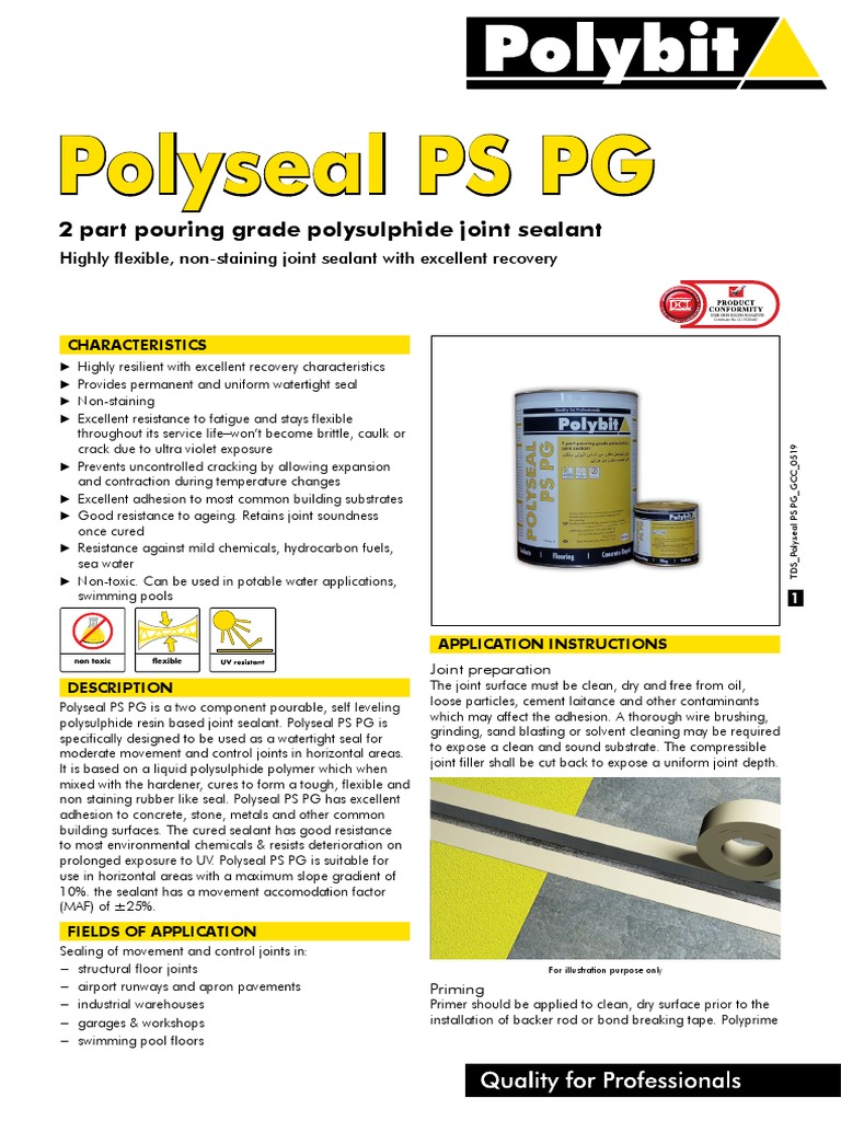 Polyseal PS PG: 2 Part Pouring Grade Polysulphide Joint Sealant | PDF ...