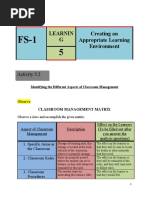 Classroom Management Matrix | PDF | Classroom | Psychology