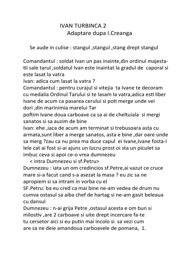 Povestea Lui Ivan Turbinca 22 | PDF