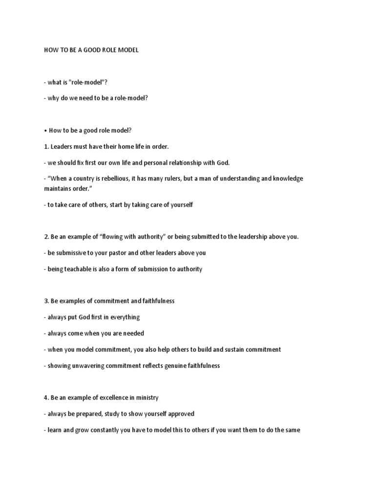 How To Be A Good Role Model | PDF | Career & Growth | Self-Improvement
