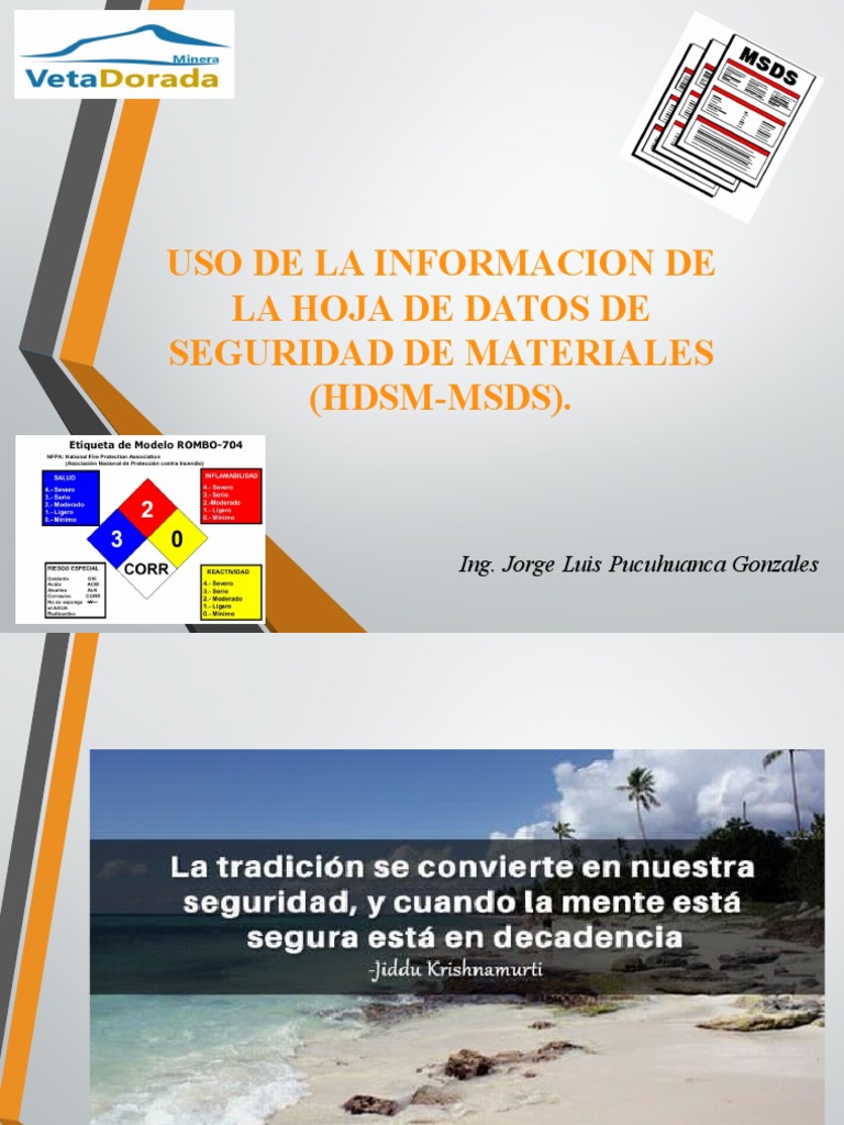 Uso de La Informacion de La Hoja de Datos de Seguridad de Materiales ...