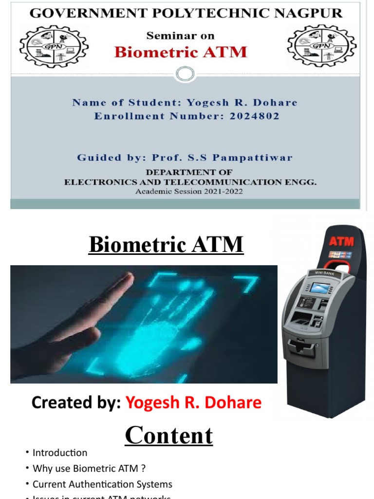 Biometric ATM | PDF | Biometrics | Automated Teller Machine