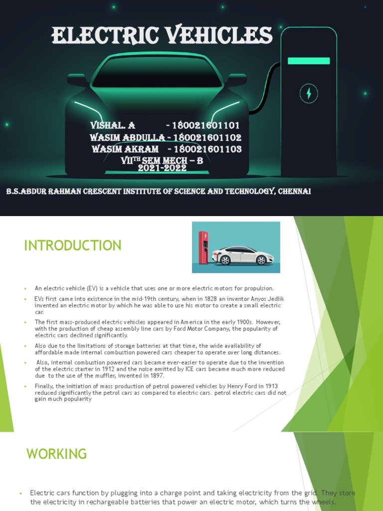 Electric Vehicles | PDF | Hybrid Electric Vehicle | Electric Vehicle