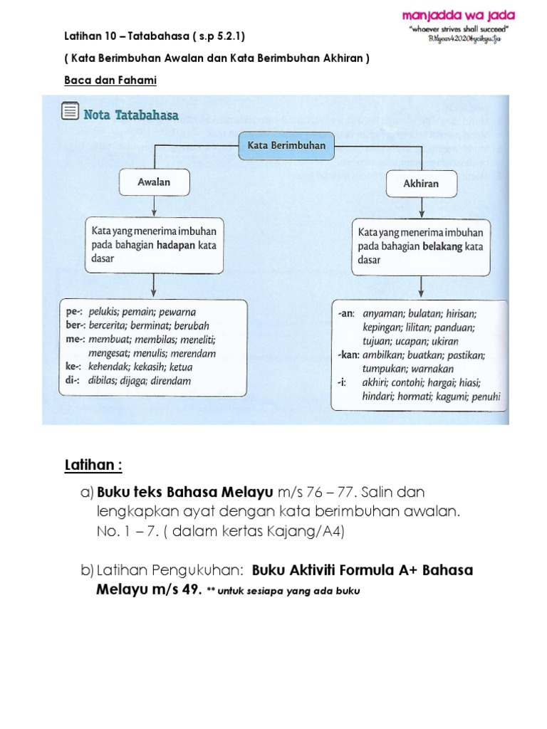 Nota Bahasa Melayu Tahun 4 | PDF