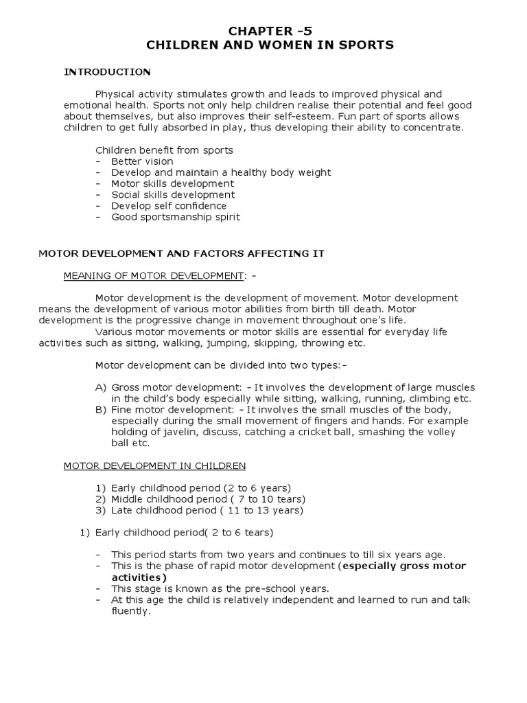 Class 12 Physical Education CH-5 PDF Notes | PDF | Menstruation | Foot