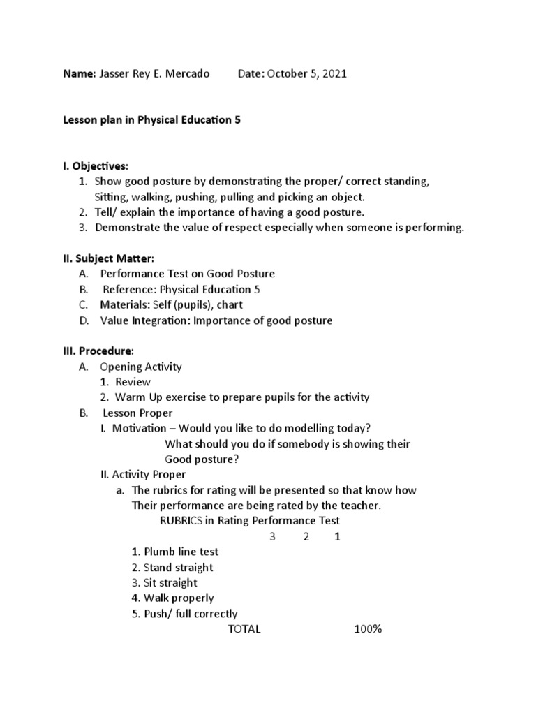 LEsson Plan Rank Order | PDF
