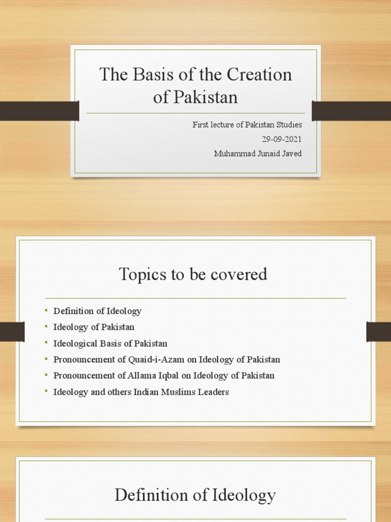 Basis of The Creation of Pakistan | PDF