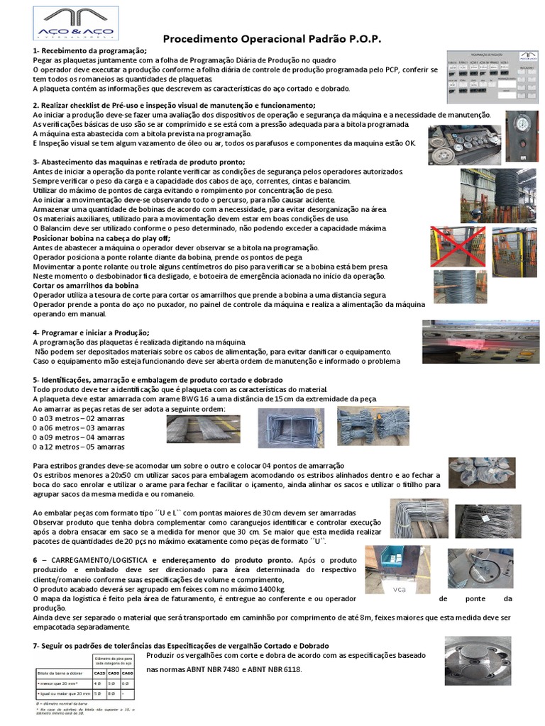 Instrução de Trabalho de Corte e Dobra | PDF | Embalagem e rotulagem ...