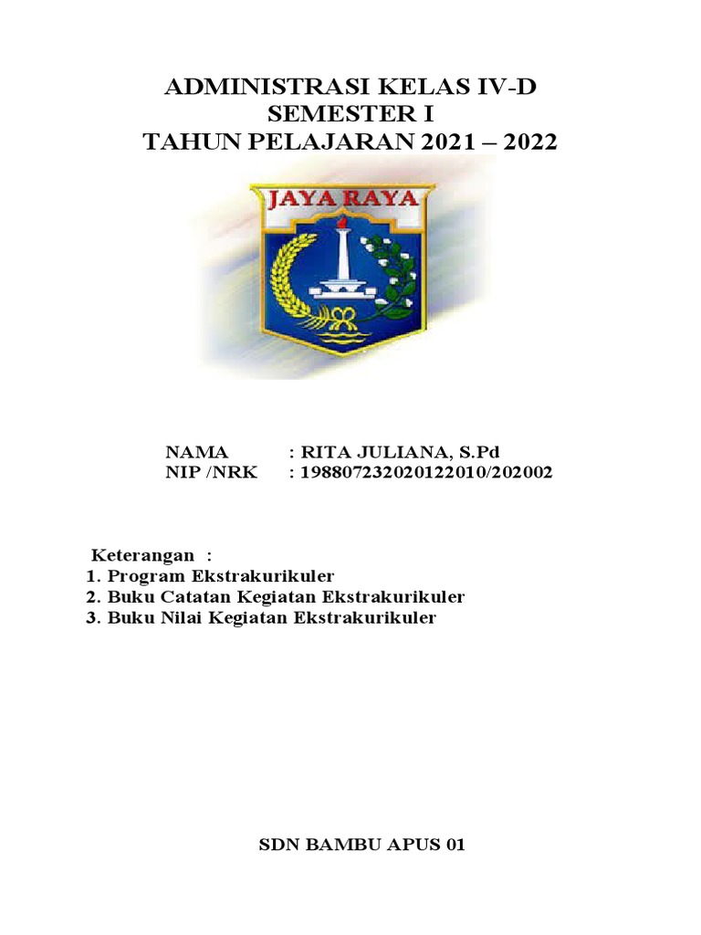 Cover Administrasi Kelas Iv | PDF
