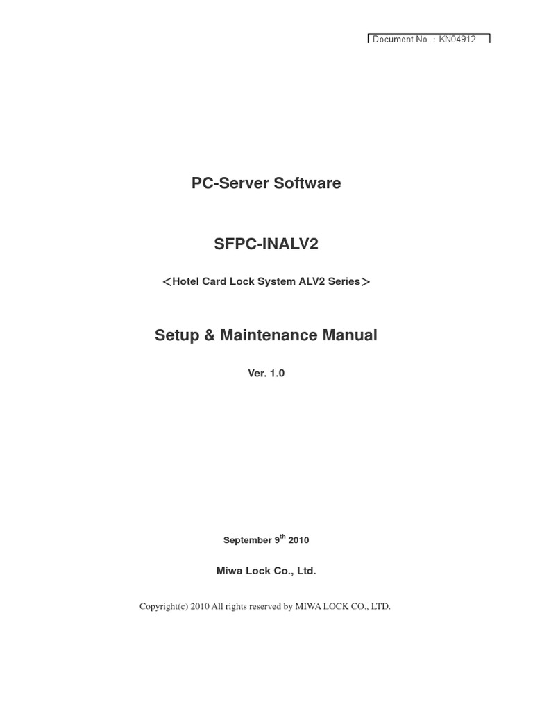 ALV2 PC-ServerSoftware Setup&MaintenanceManual1.0 | PDF | Personal ...