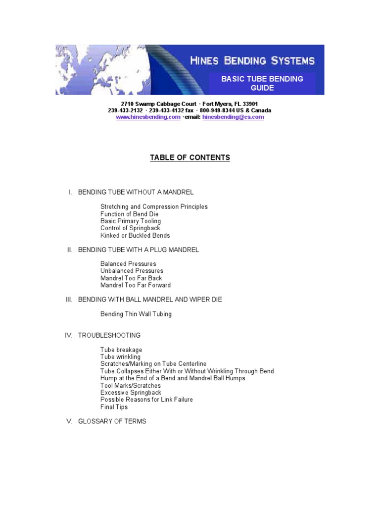 Basic Tube Bending Guide | PDF | Pipe (Fluid Conveyance) | Building Materials