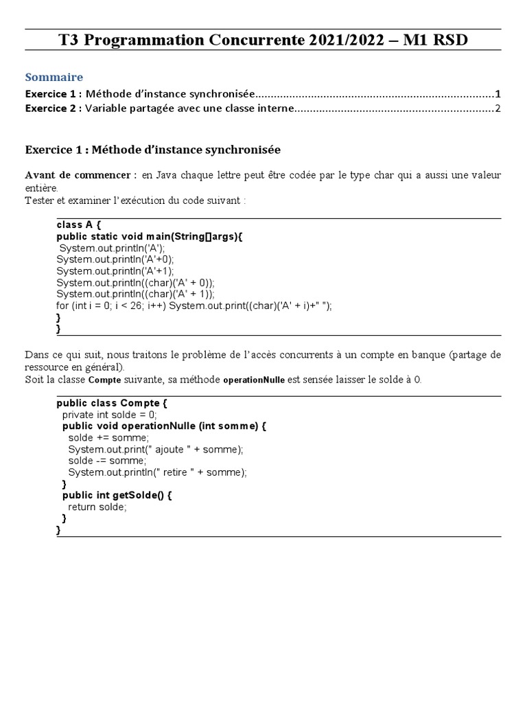 TP3 2021 | Descargar gratis PDF | Java (Langage de programmation) | Paradigme de programmation