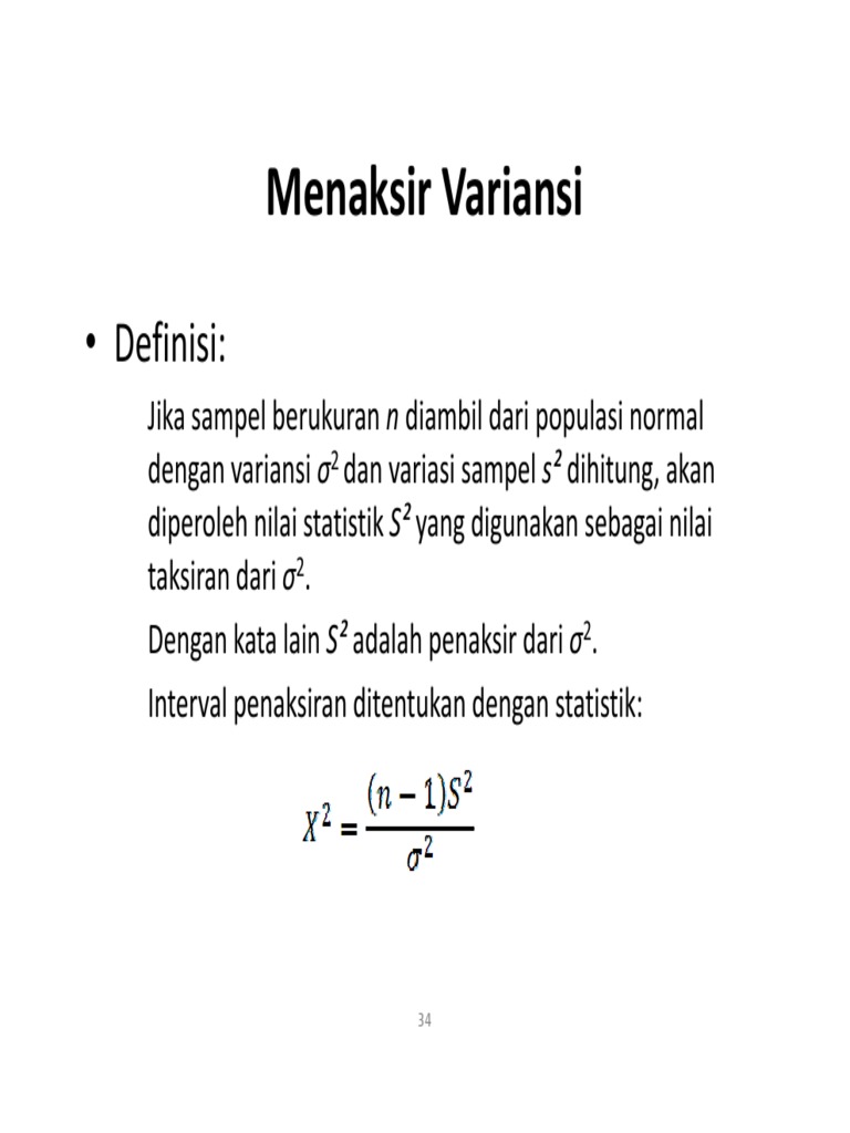 Menaksir Variansi dan Selang Kepercayaan | PDF