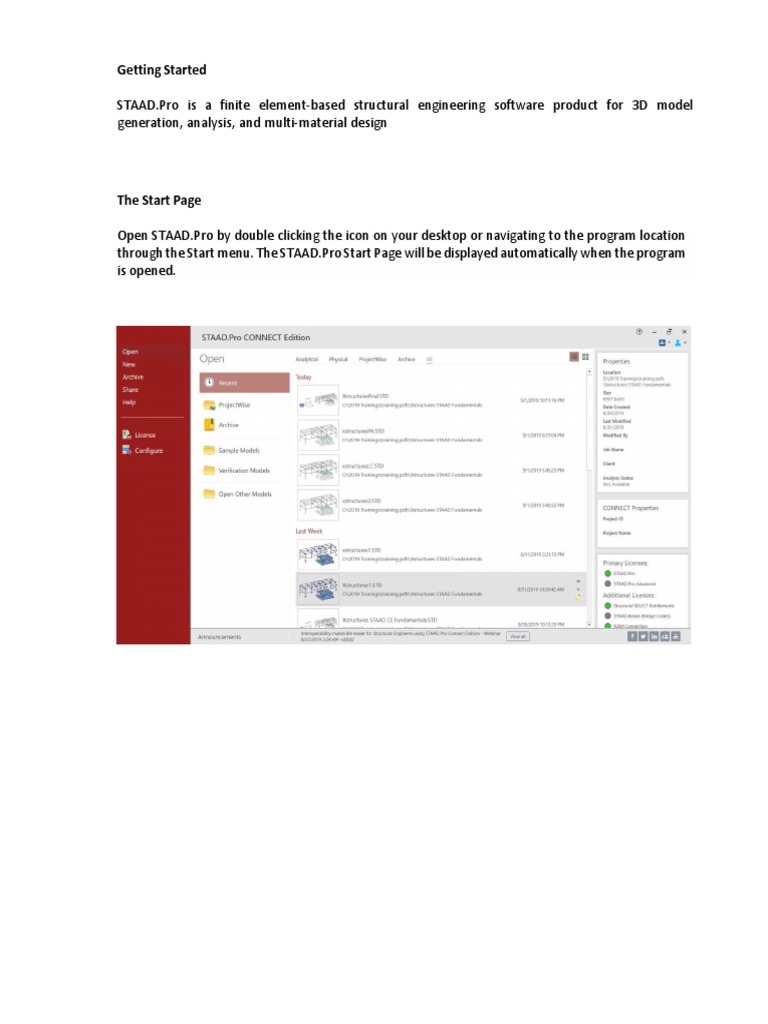 STAAD GUI and Shortcuts | PDF | System Software | Software