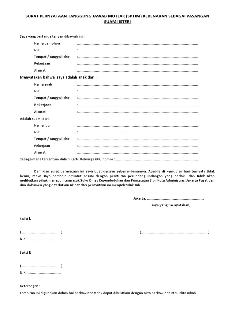 SPTJM Suami Istri | PDF