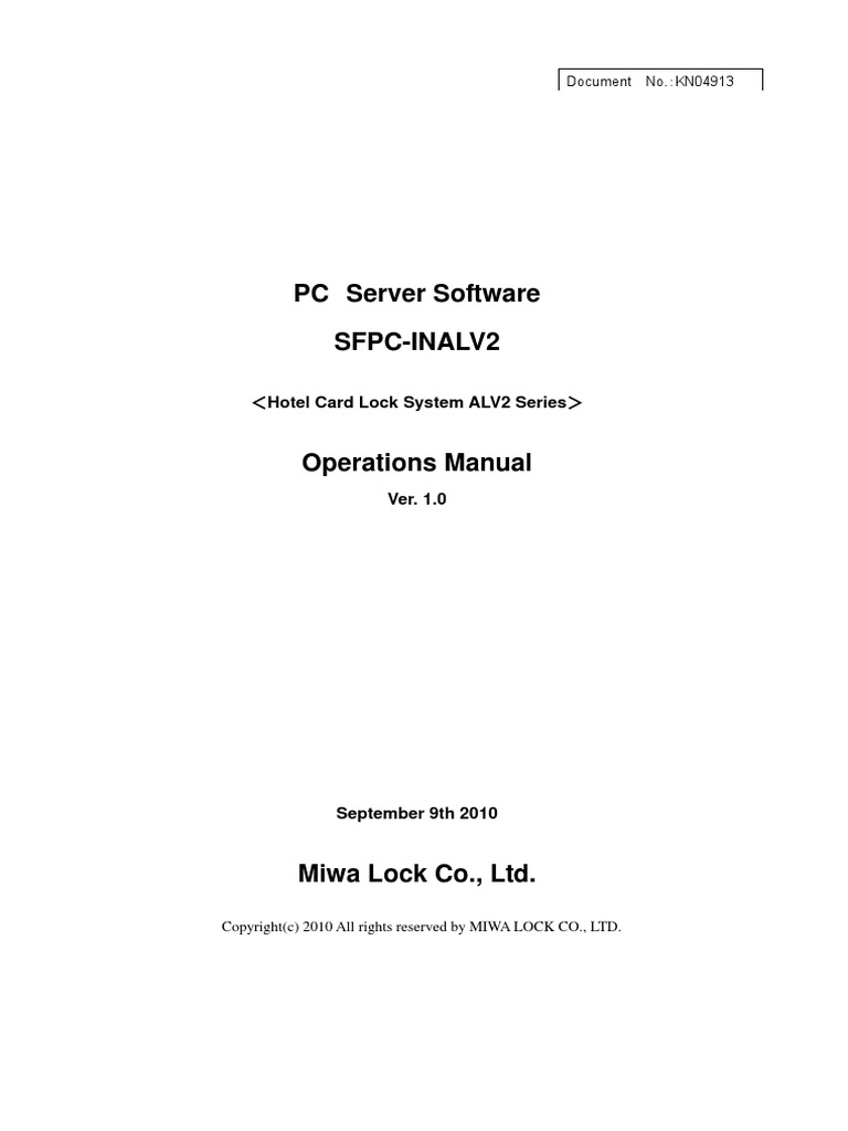 ALV2 PC-ServerSoftware OperationsManual1.0 | PDF | Menu (Computing) | Window (Computing)