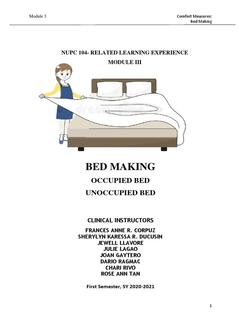 Bed Making: Occupied Bed Unoccupied Bed | PDF | Bed | Bedding