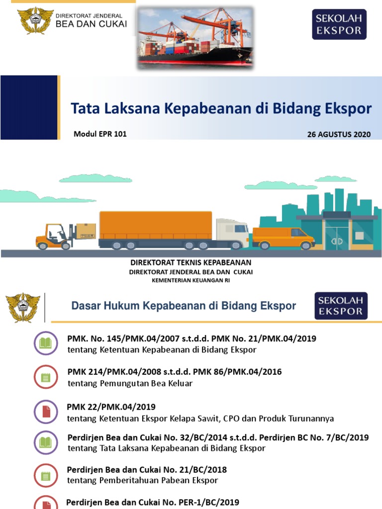 Modul EPR 101. Tatalaksana Kepabeanan Ekspor | PDF