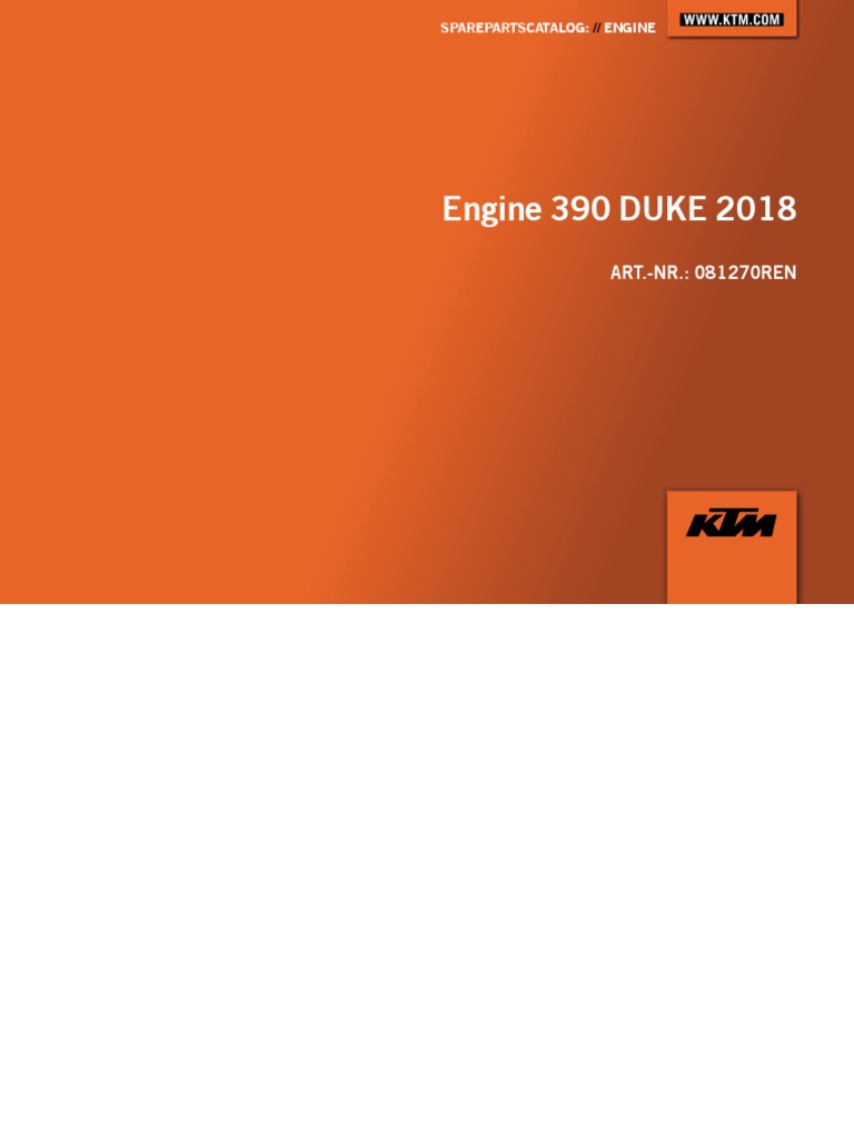 KTM Spare Parts Manual Engine 2018 en | PDF | Clutch | Screw