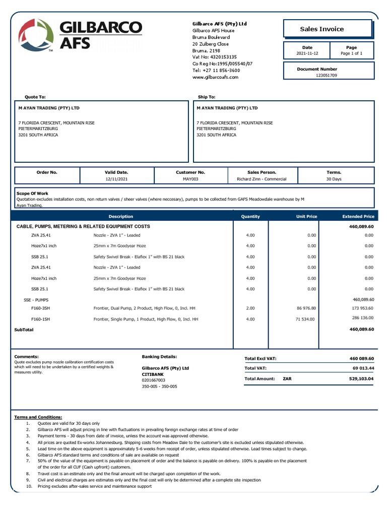 Gilbarco Invoice | PDF | Receipt | Business