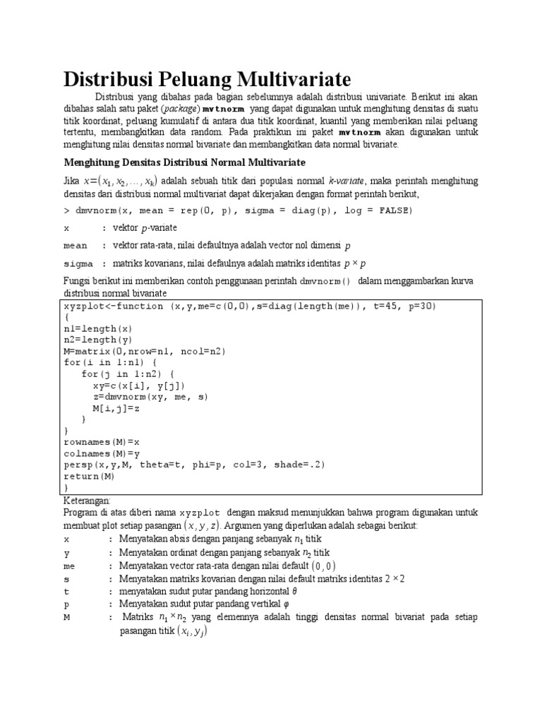Modul8 Distribusi Multivariate | PDF | Metode & Bahan Ajar
