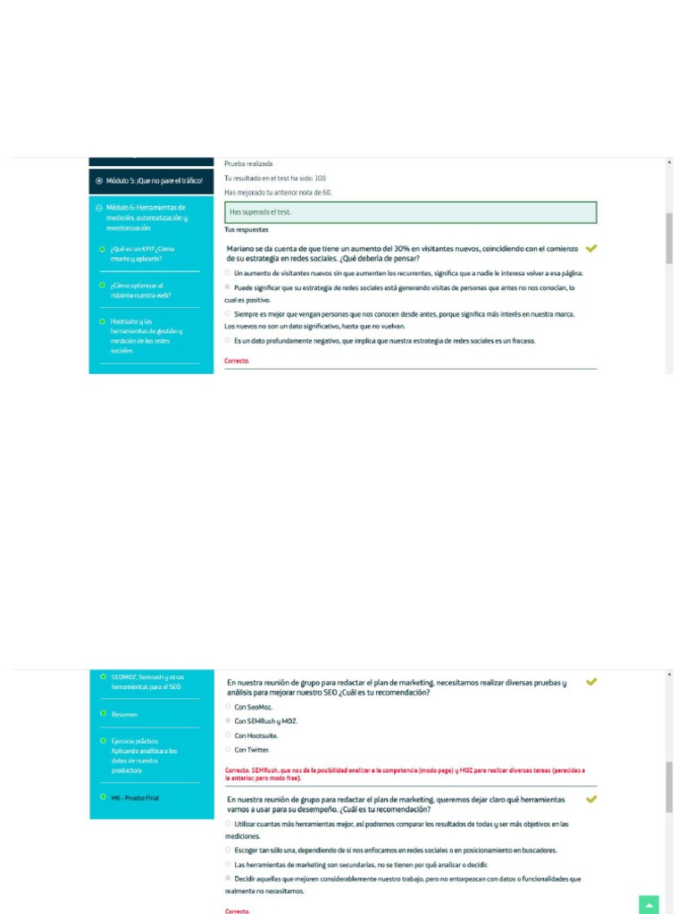 Prueba Final Respuesta 1 Curso Marketing Digital Telefonica | PDF